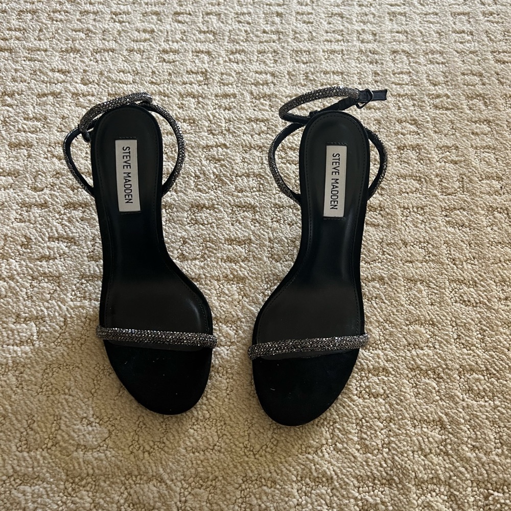 Steve Madden Rhinestone Black Heels - Gem